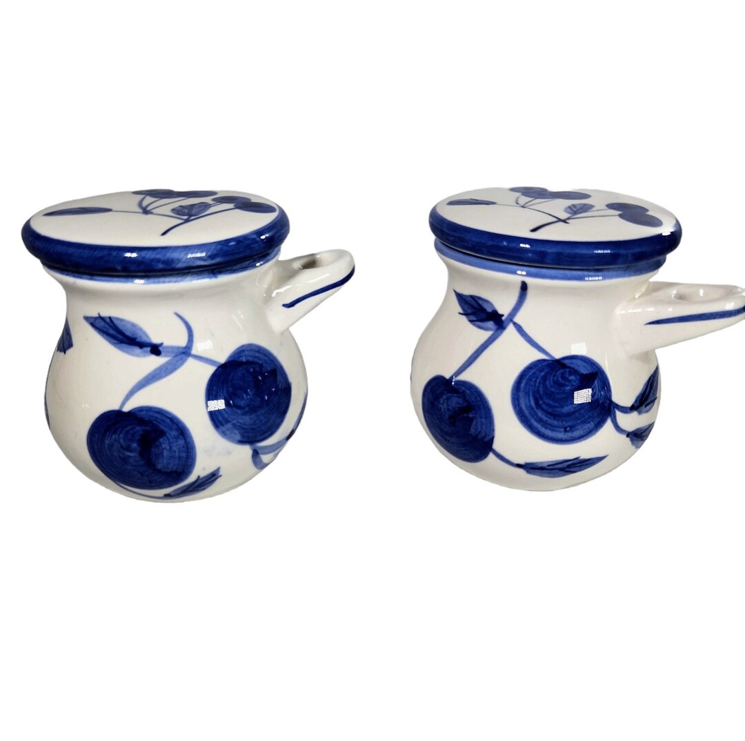 Porcelain Jam Pots Blue and White - Etsy