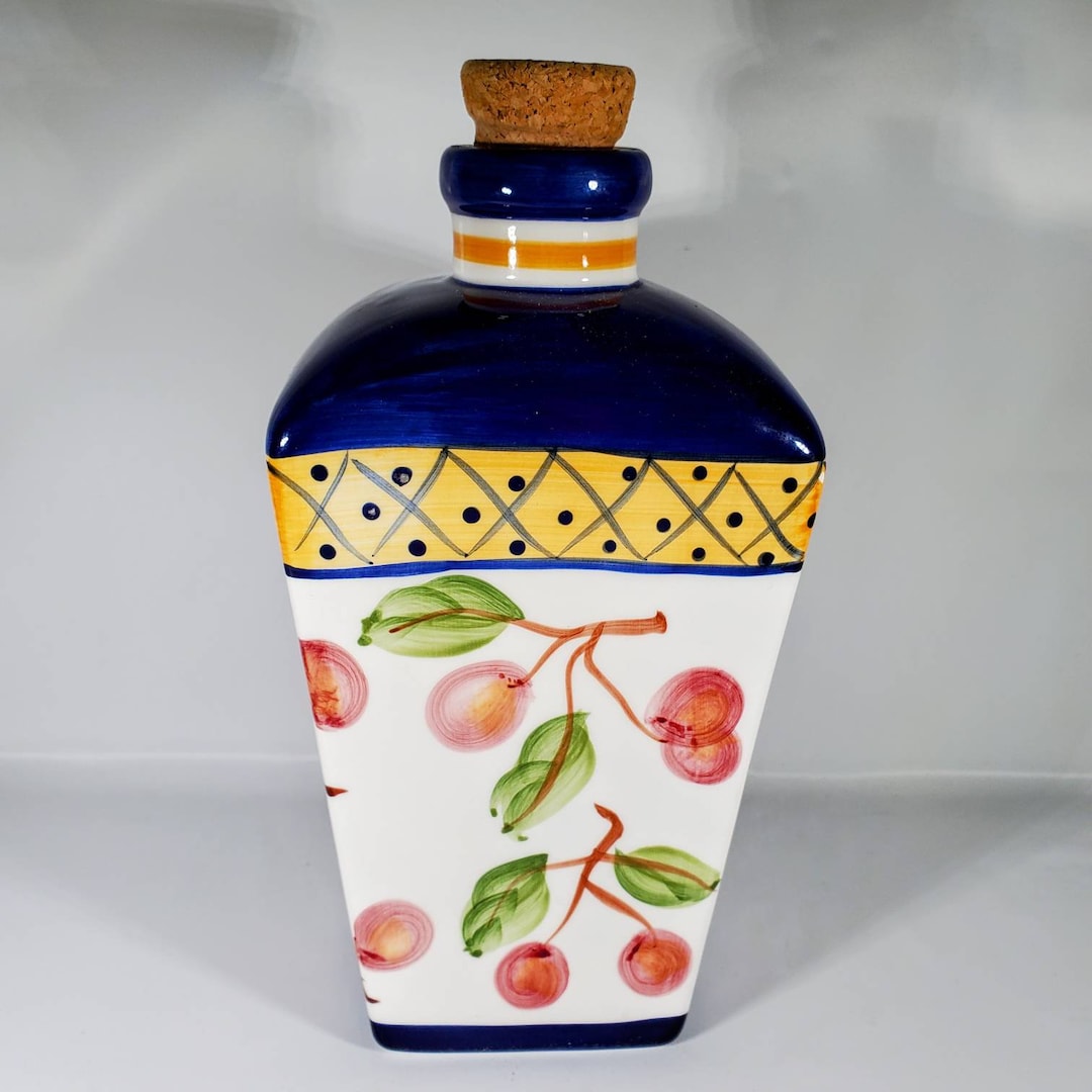 Handpainted Modern Ceramic Decanter Cherry Design - Etsy