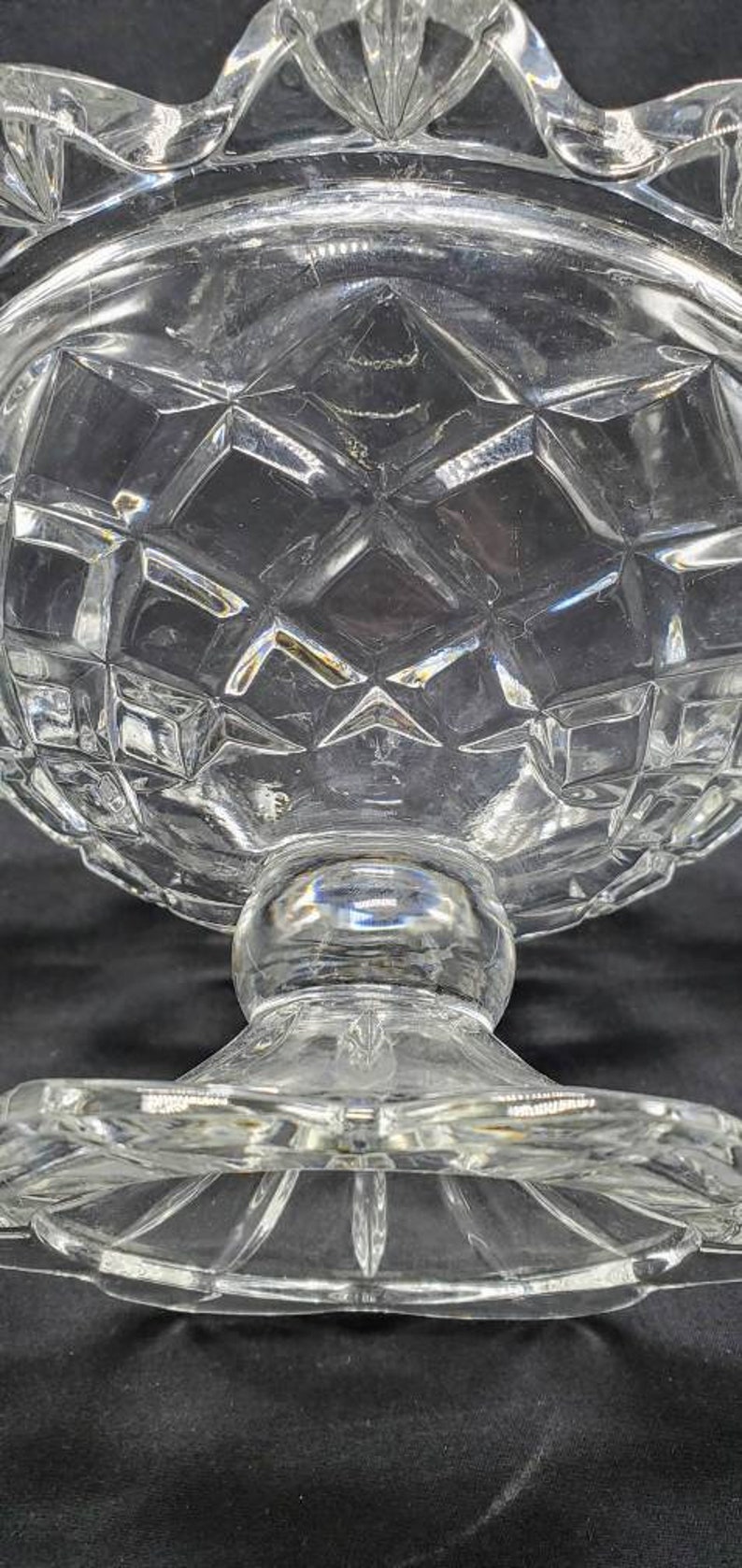 Vintage Gorham Lead Crystal Clear Cut Glass Pedestal Candy | Etsy