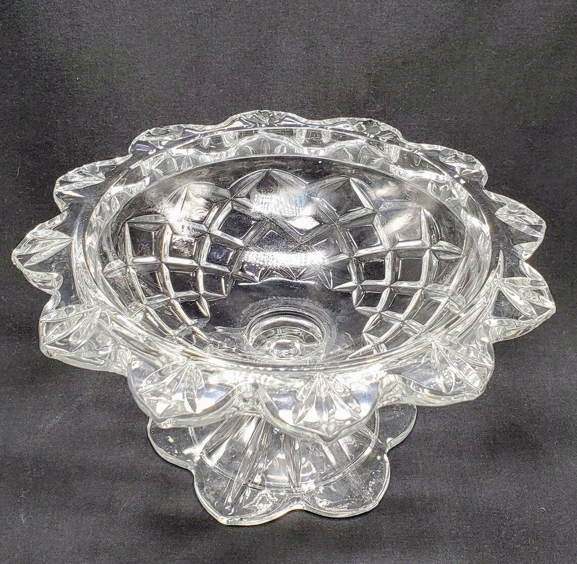 Vintage Gorham Lead Crystal Clear Cut Glass Pedestal Candy - Etsy