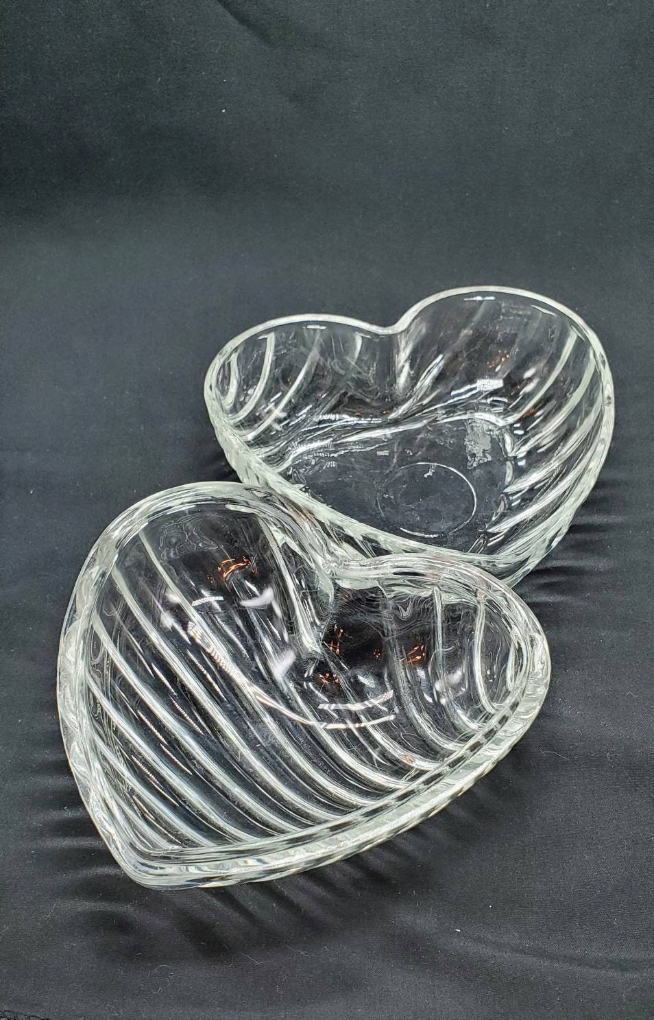 Heart Shape Swirl Patterned Decorative Clear Glass Candy - Etsy