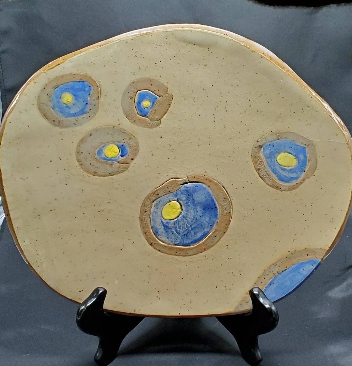 Handmade Art Pottery Abstract Modern Design Circles Tray Plate - Etsy