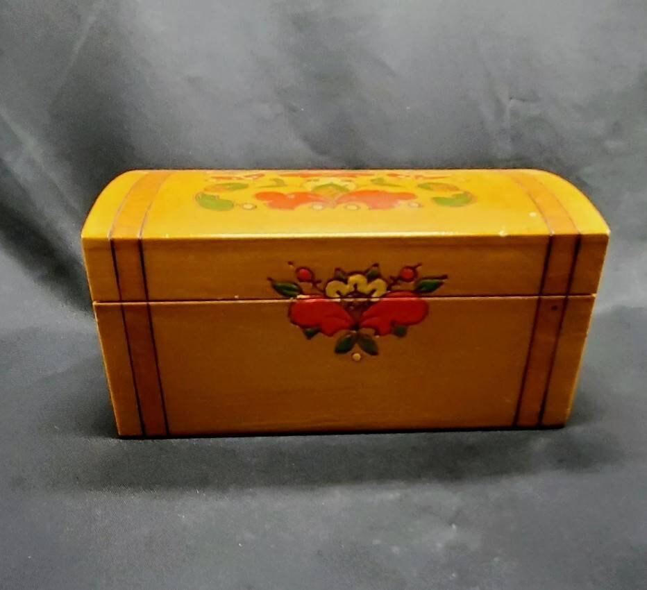 Handpainted Russian Wooden Jewelry Trinket Box | Etsy