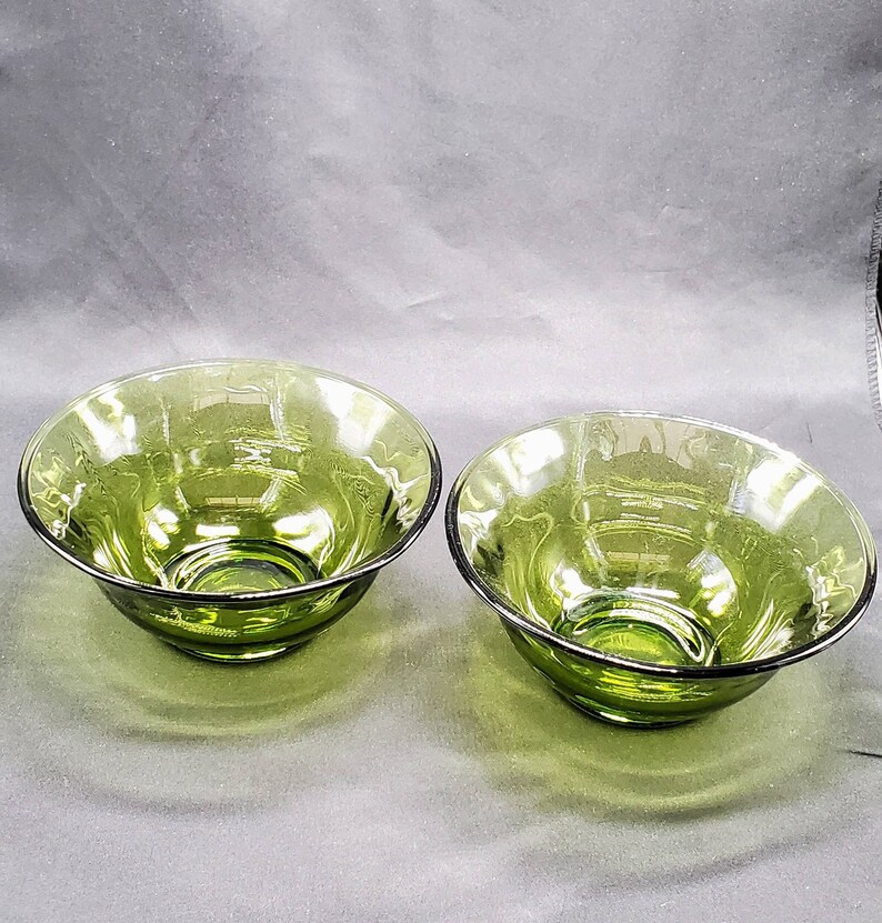 Avocado Green Glass Condiment Serving Bowls Set of 2 - Etsy