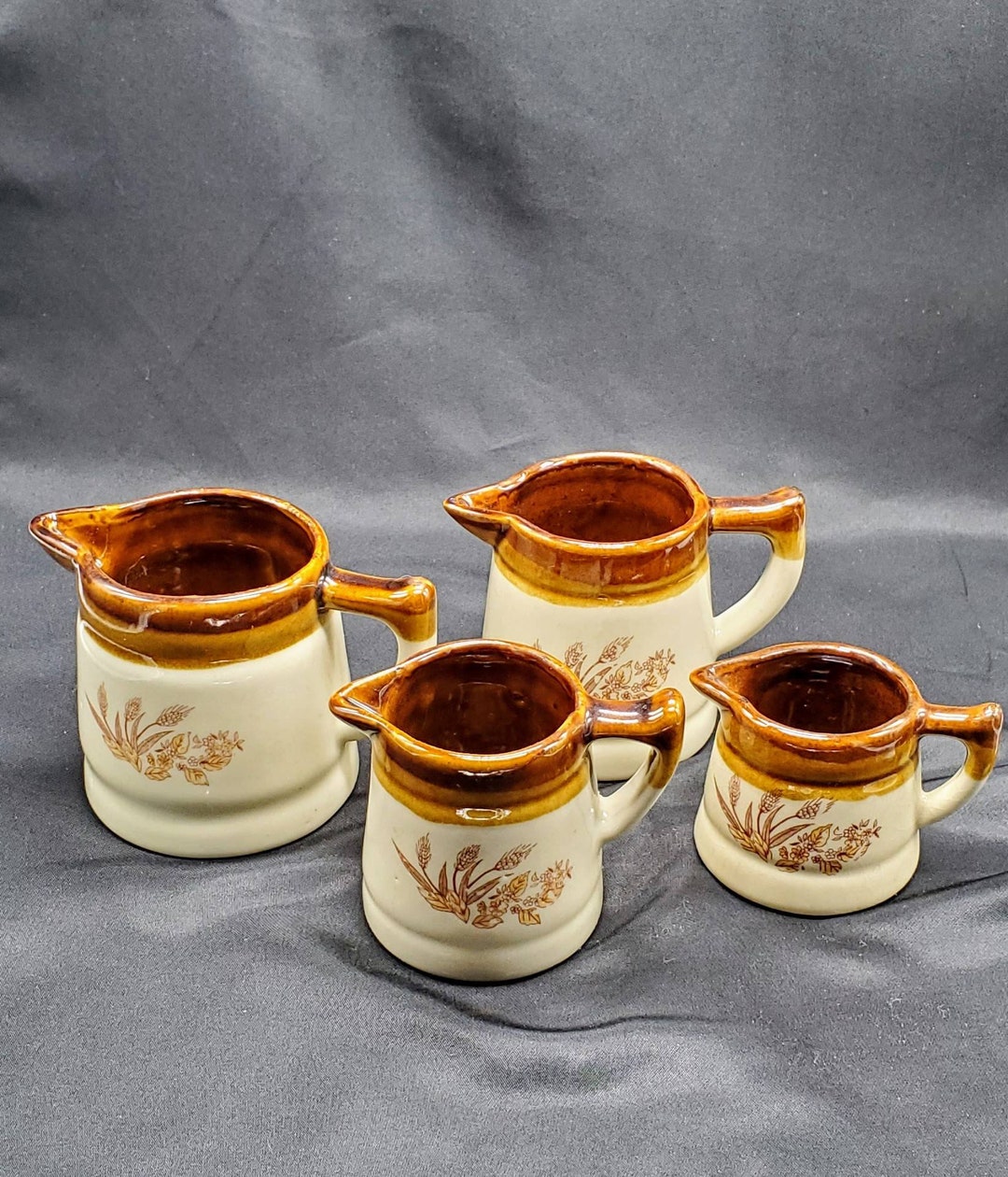 Vintage Stoneware Pottery Graduated Size Measuring Cups Set of 4 - Etsy