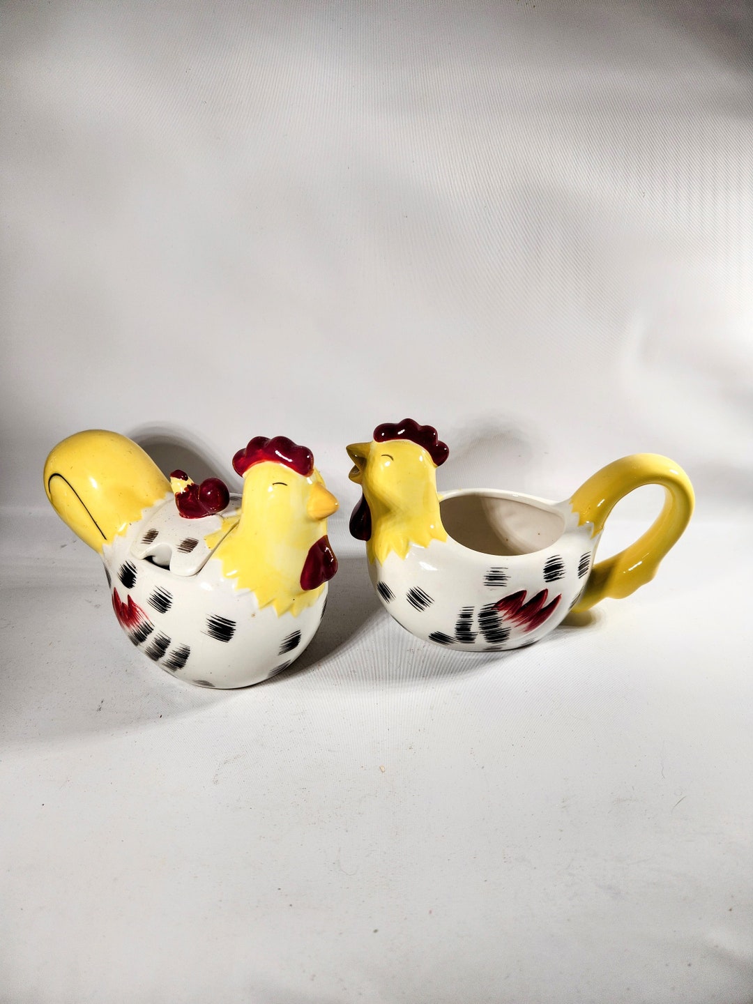 Chestnut Creek Rooster Creamer & Hen Sugar Bowl - Etsy