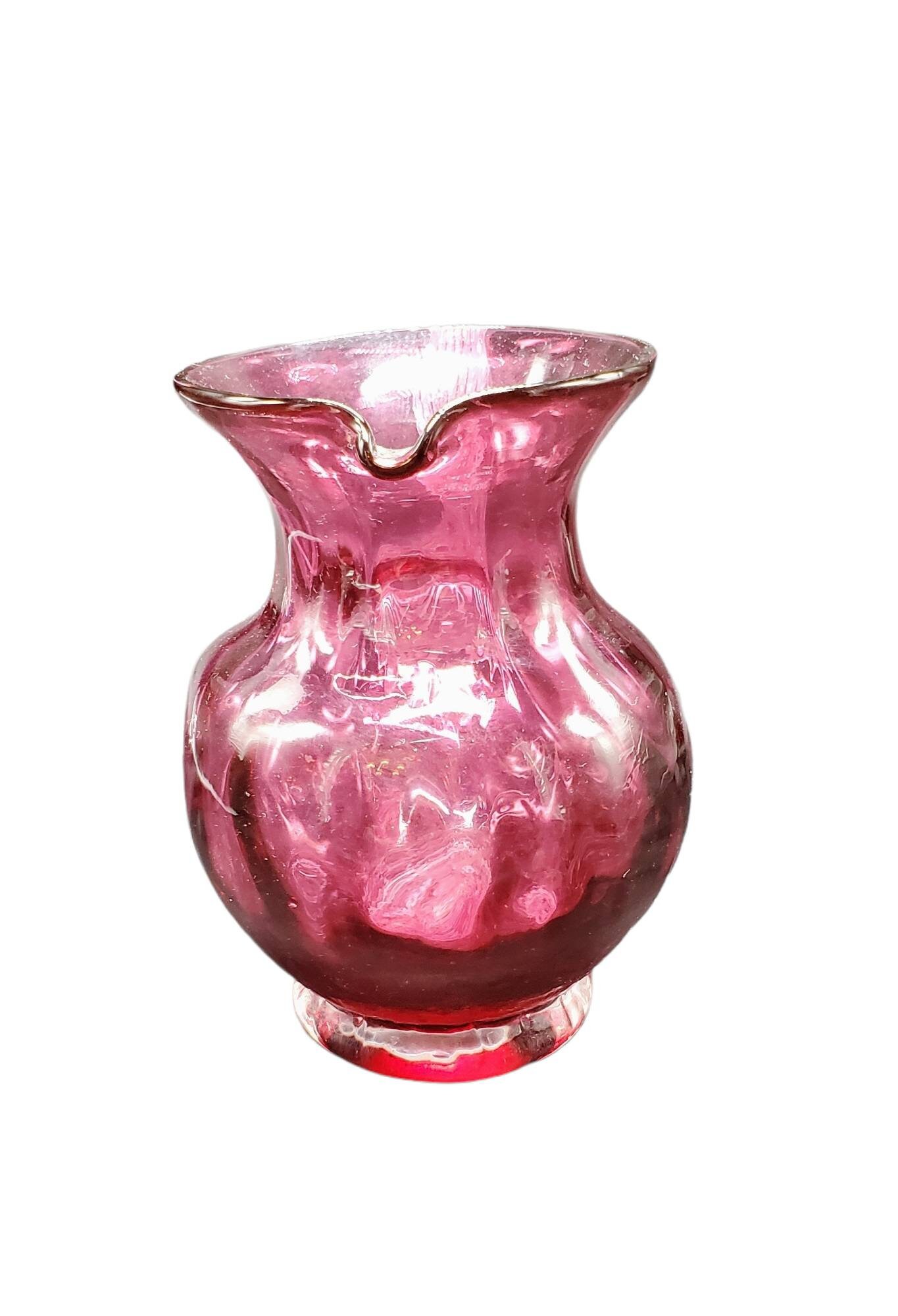 Vintage Cranberry Pilgrim Glass Creamer Pitcher Etsy