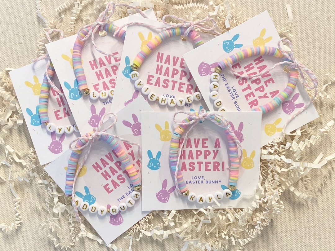 Easter Basket Bracelet With Personalized Custom Name Bracelet Easter ...