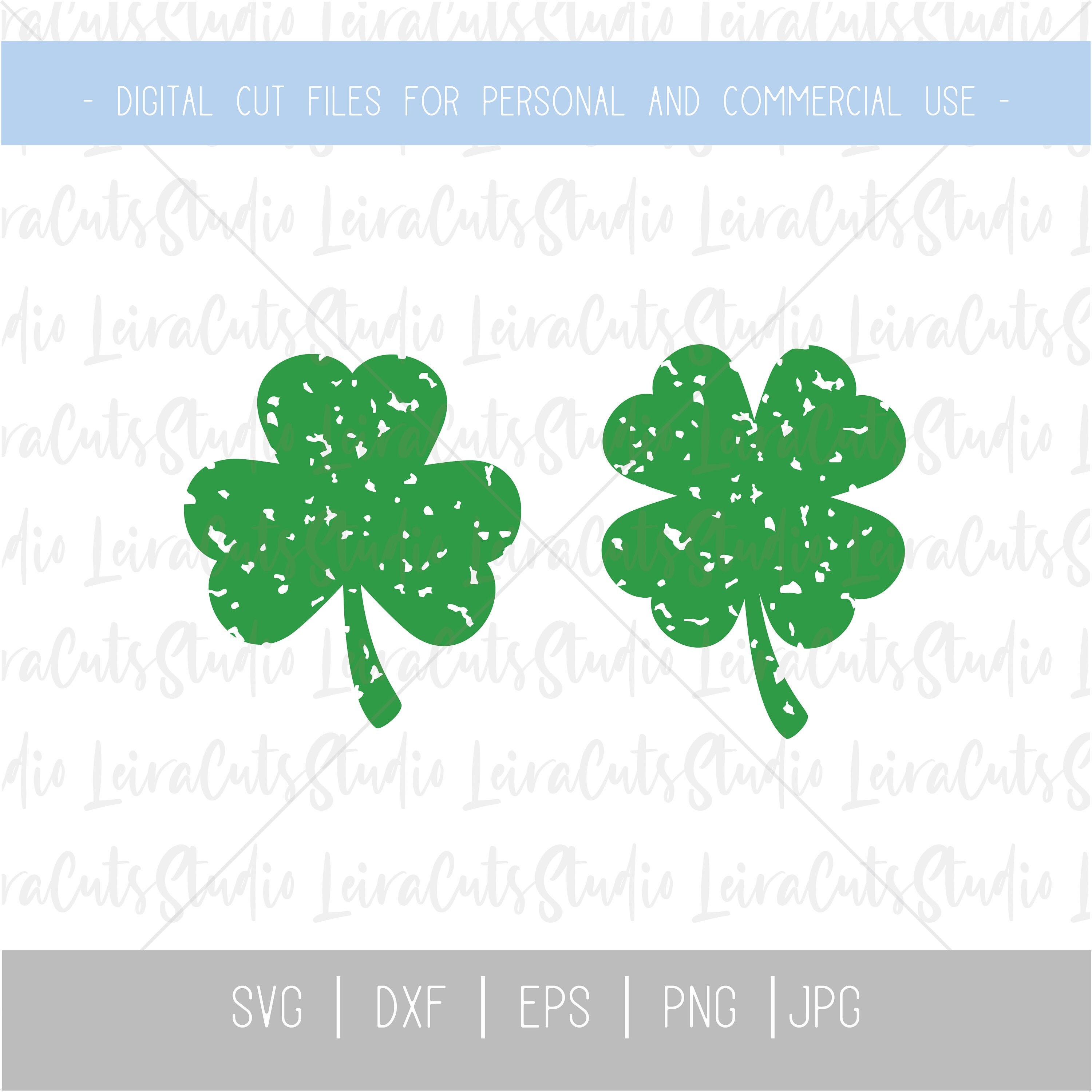 Distressed Clovers SVG, Clover SVG, Grunge Shamrock SVG, Lucky Shamrock ...