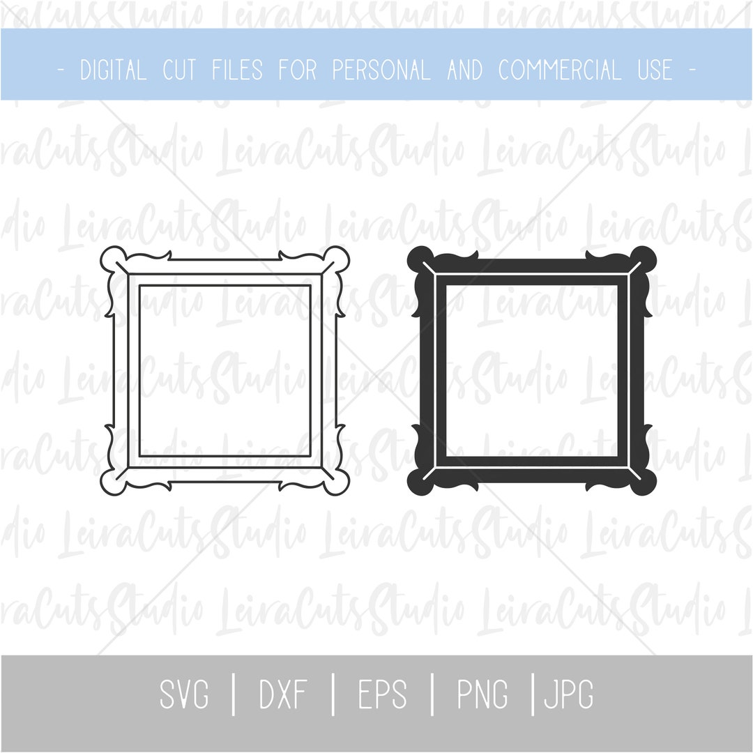 Square Frame SVG, Vintage Frame SVG, Ornate Square Frame SVG, Baroque ...