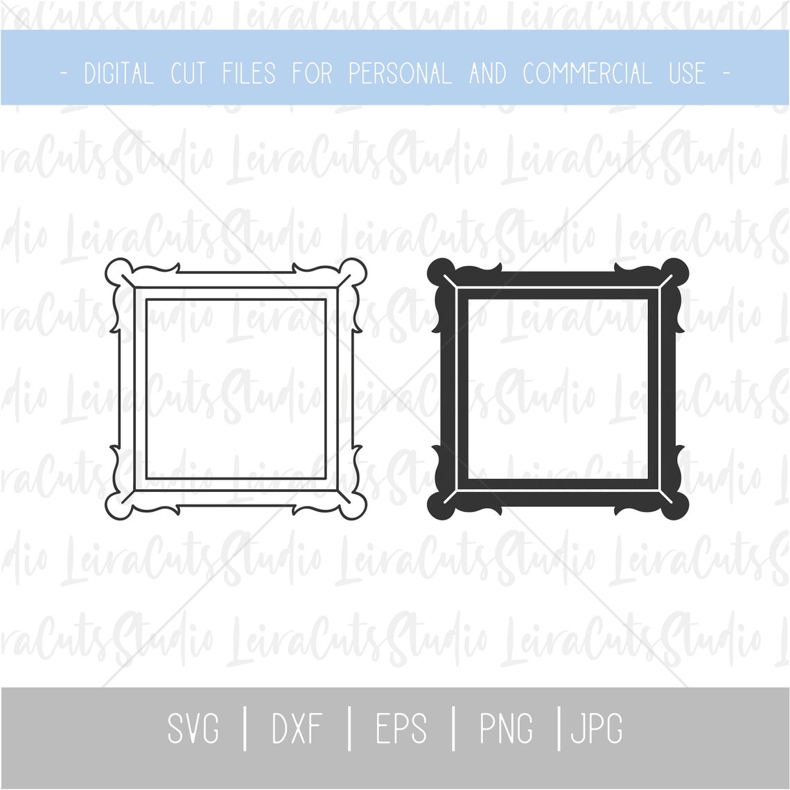 Square Frame SVG, Vintage Frame SVG, Ornate Square Frame SVG, Baroque ...