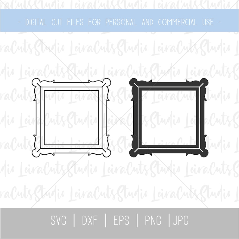 Square Frame SVG, Vintage Frame SVG, Ornate Square Frame SVG, Baroque ...
