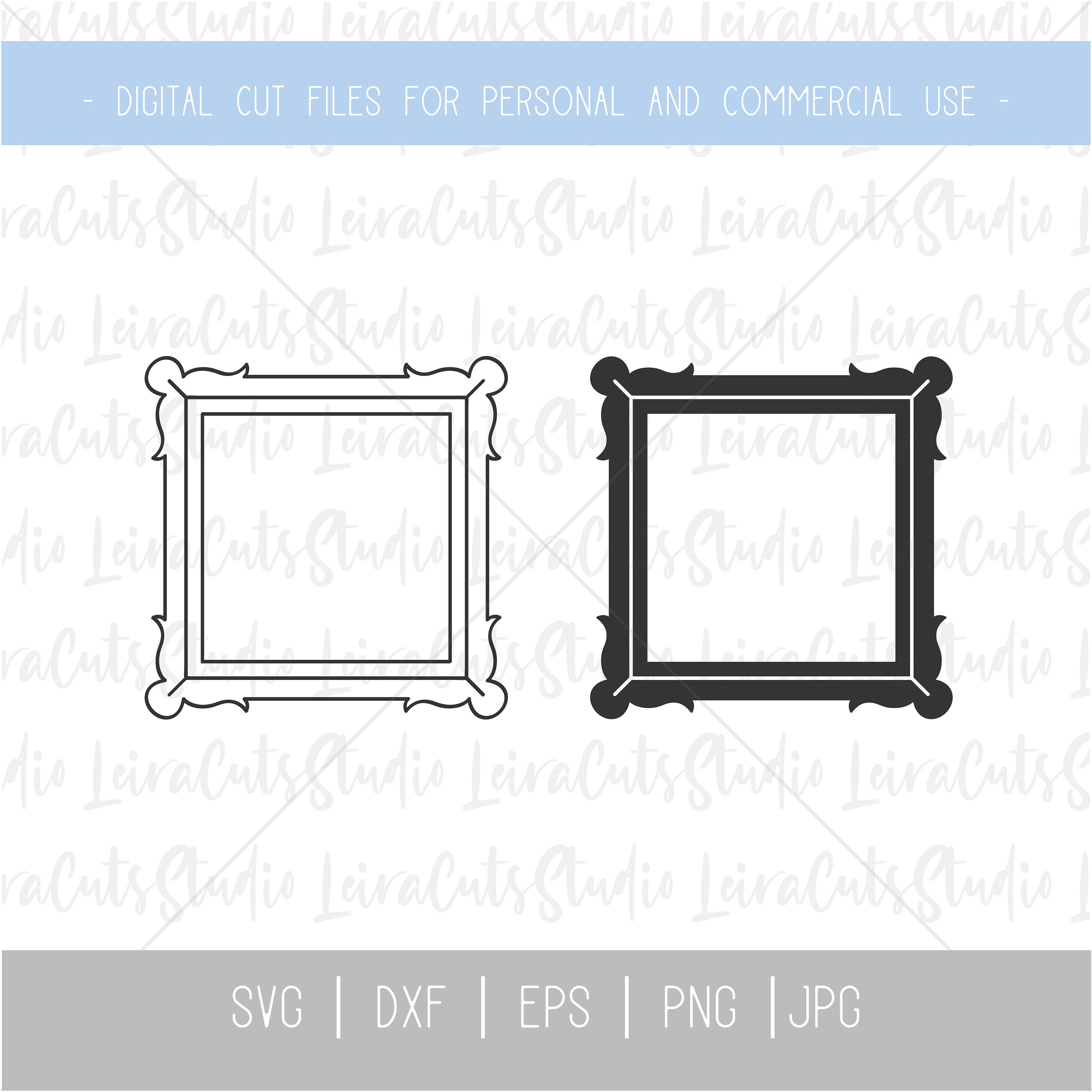 Square Frame SVG, Vintage Frame SVG, Ornate Square Frame SVG, Baroque ...