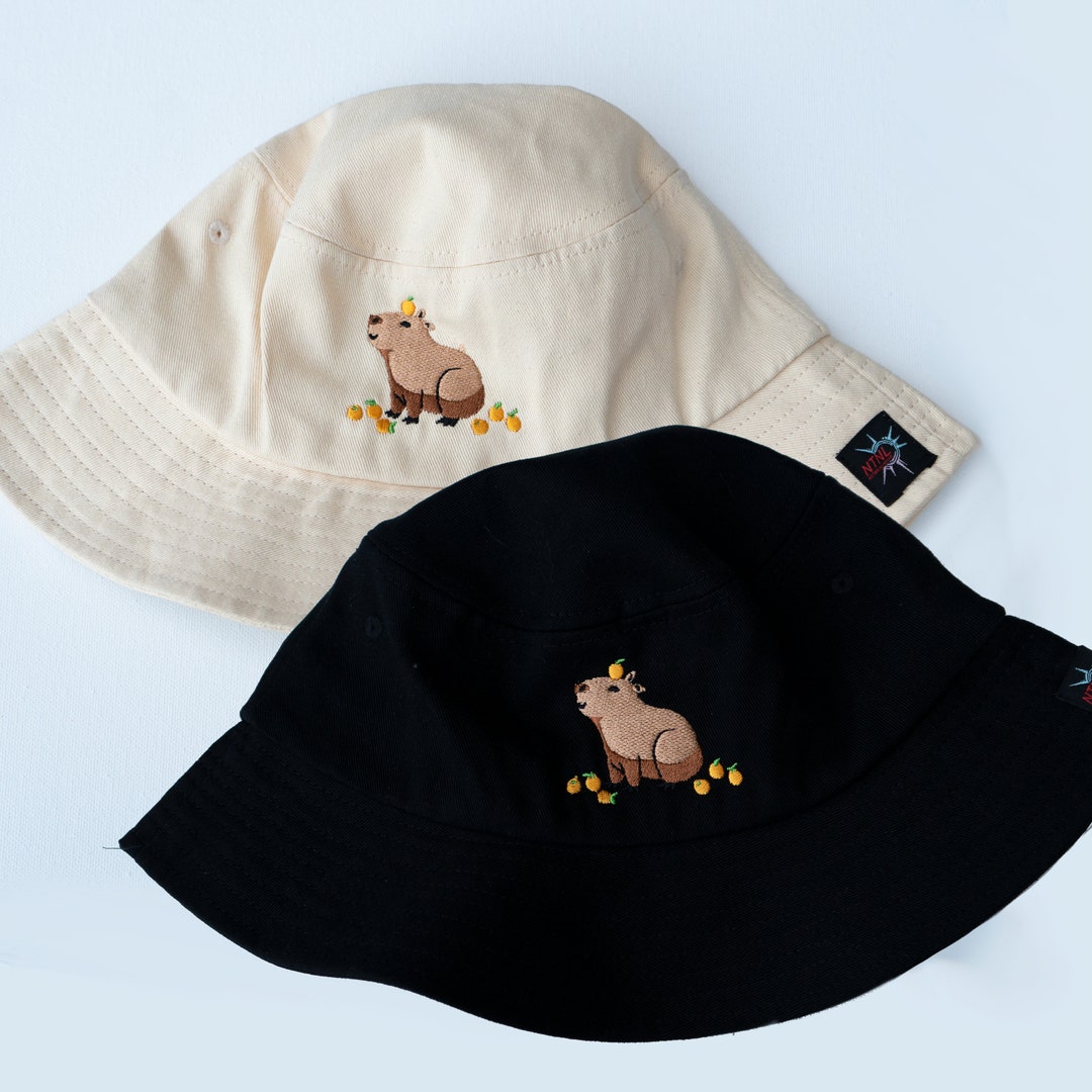 Capybara Embroidered Bucket Hat - Etsy