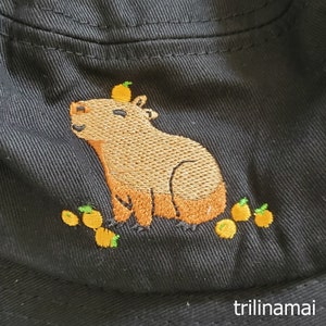 Capybara Embroidered Bucket Hat - Etsy