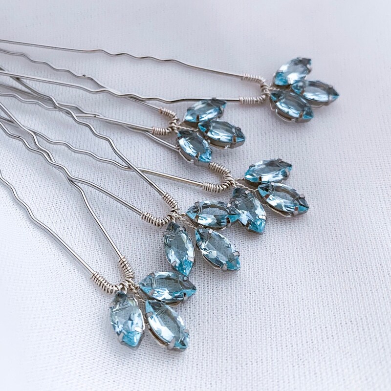 Blue Crystal Hair Pin - Etsy