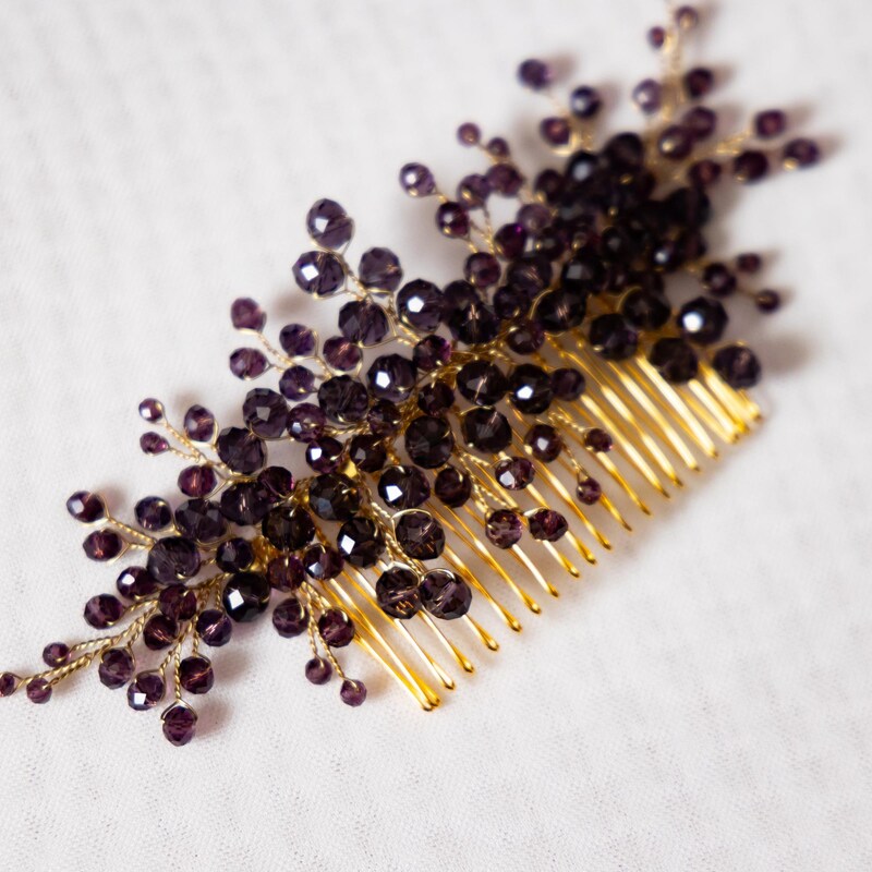 Purple Burgundy Hair Comb - Etsy