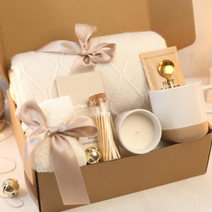 The Ultimate Gift Box With Blanket, Succulent Self Care Gift Basket for ...