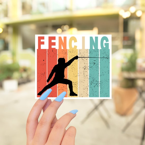 Retro Fencing Sticker Vintage Fencing Sticker Fencing - Etsy