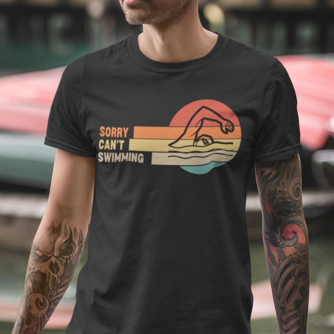 Sorry Can't Swimming Funny Retro Shirt, Funny Swimming Shirt, Swimming ...