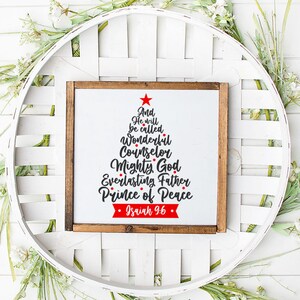 Names of Jesus Christmas Tree PNG, Isaiah 9:6 Sublimation, Holiday ...