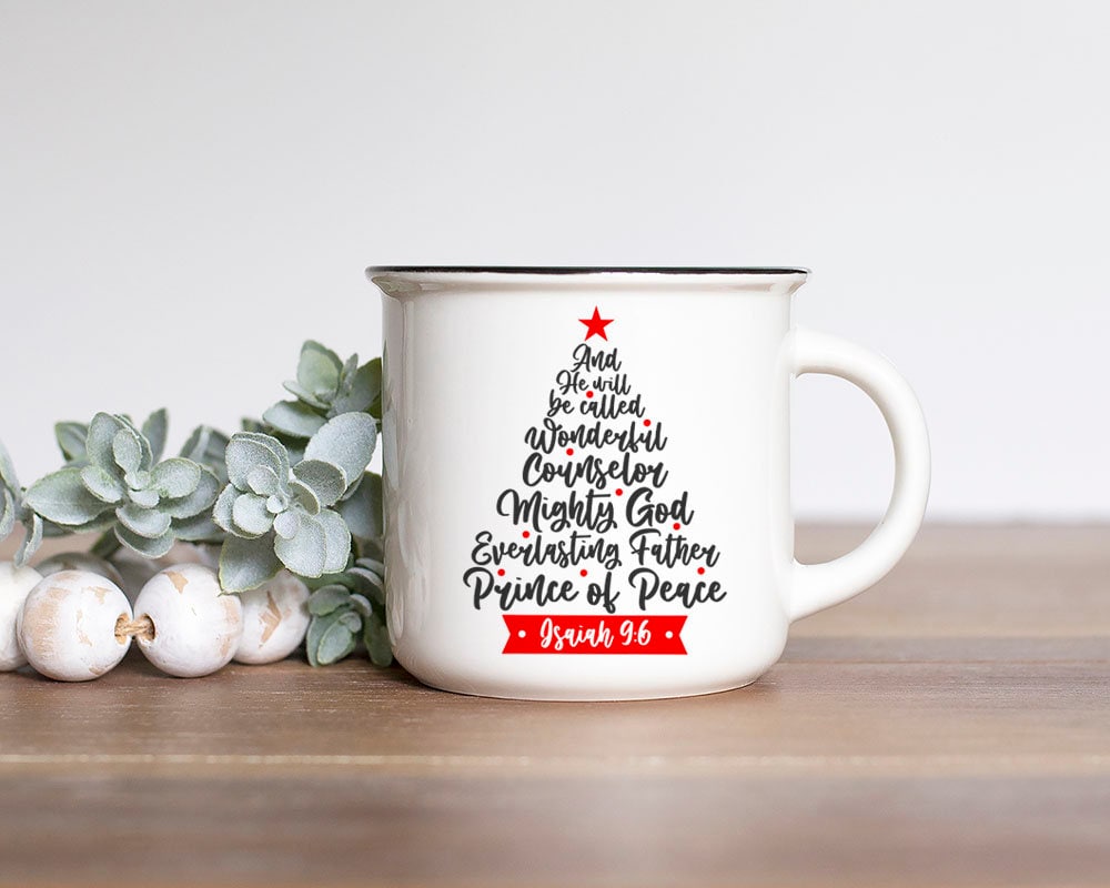 Names of Jesus Christmas Tree PNG, Isaiah 9:6 Sublimation, Holiday ...