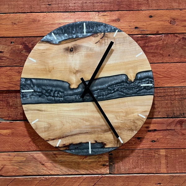 Epoxy Live Edge Wall Clock - Etsy