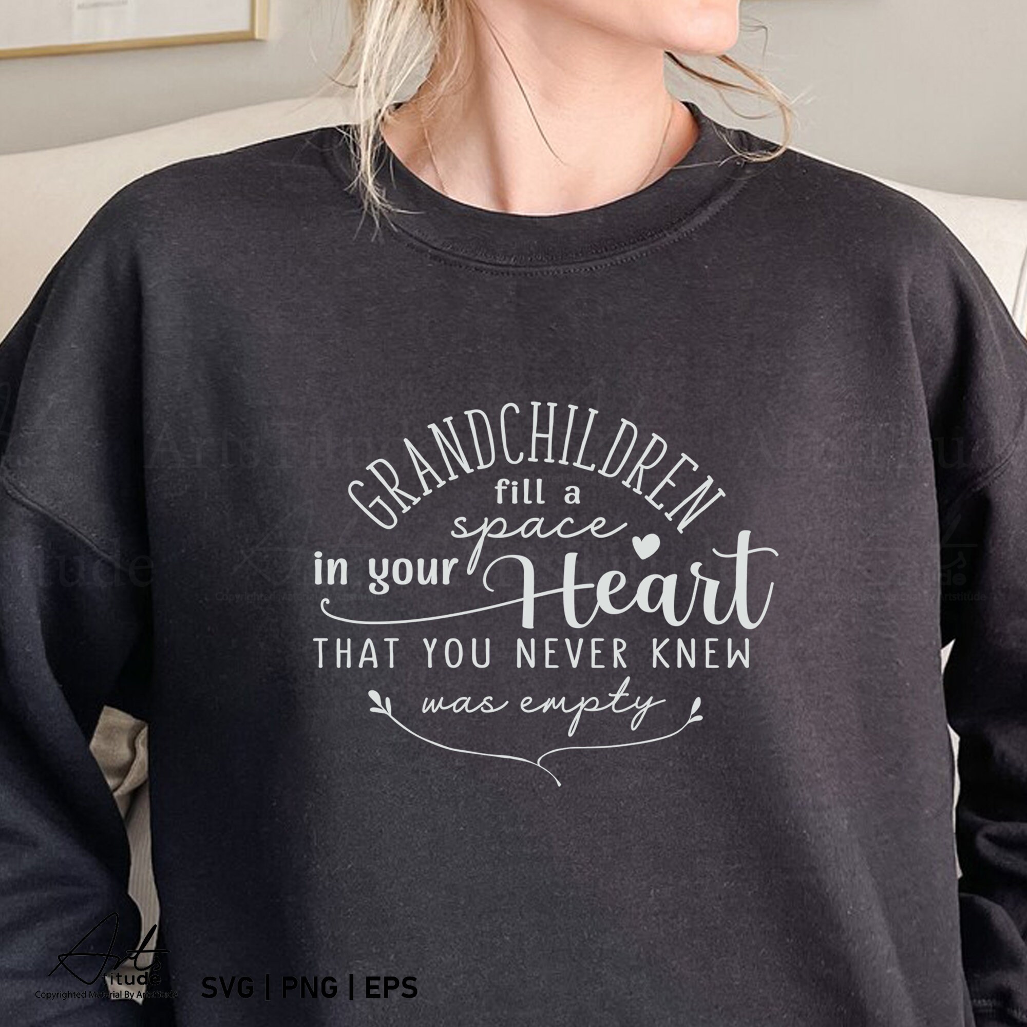 Grandchildren Fill a Space in Your Heart Svg, Grandkid Saying SVG ...