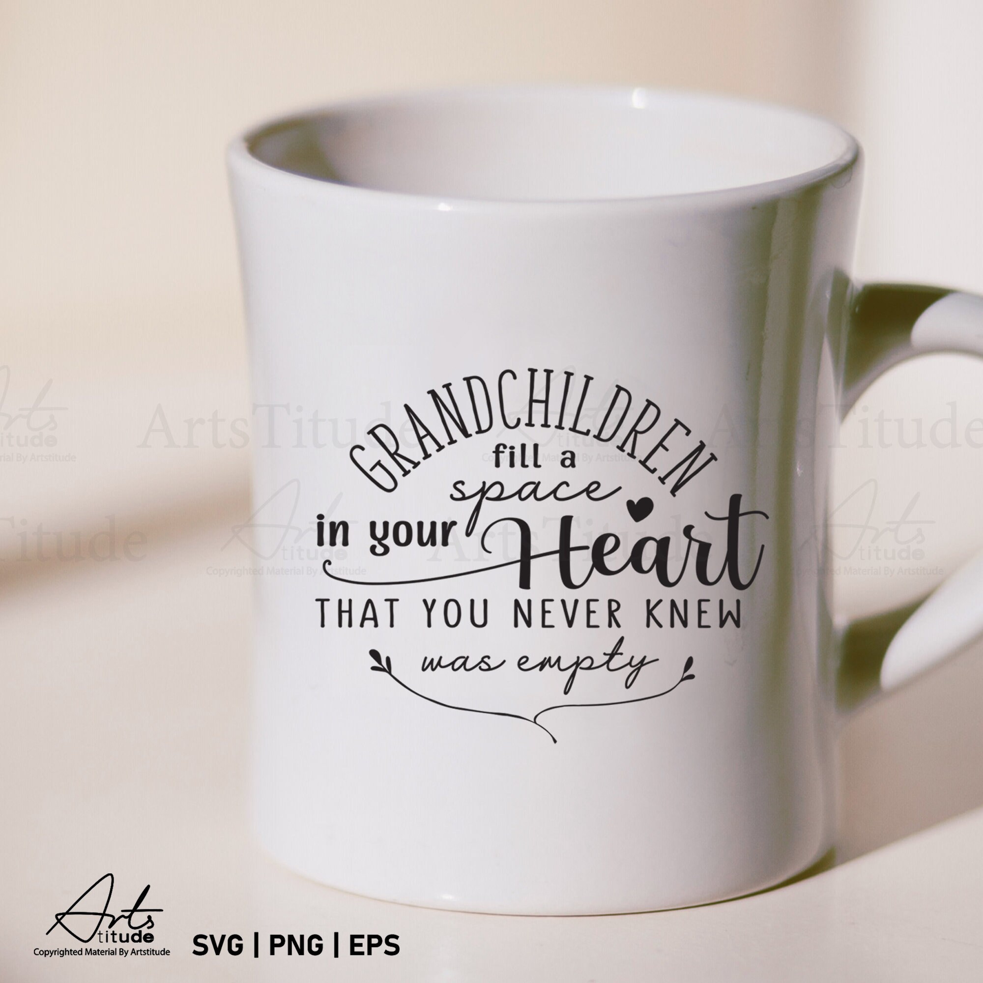 Grandchildren Fill a Space in Your Heart Svg, Grandkid Saying SVG ...
