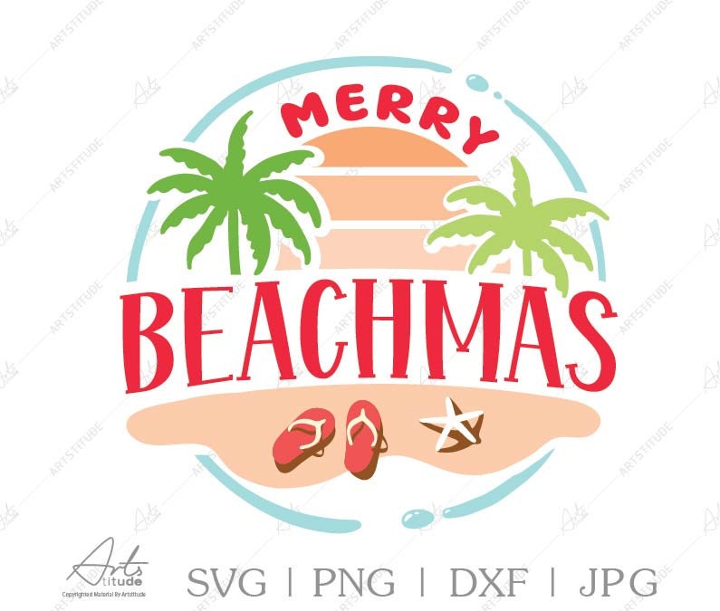 Merry Beachmas SVG, Christmas in July SVG, Beach Christmas Svg, Summer ...