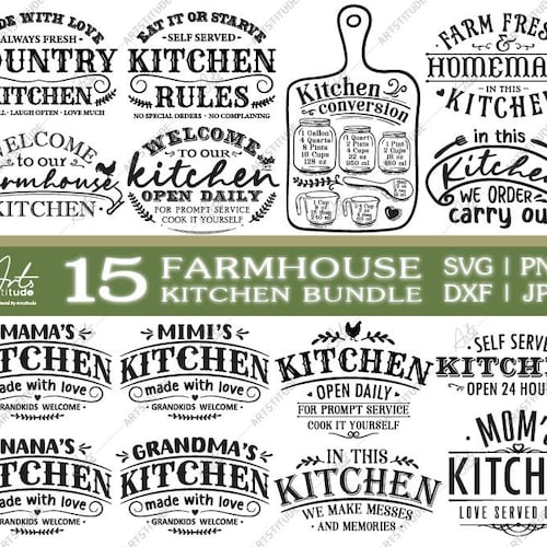 Farmhouse Kitchen Svg Bundle Farmhouse Sign Svg Rustic Home - Etsy