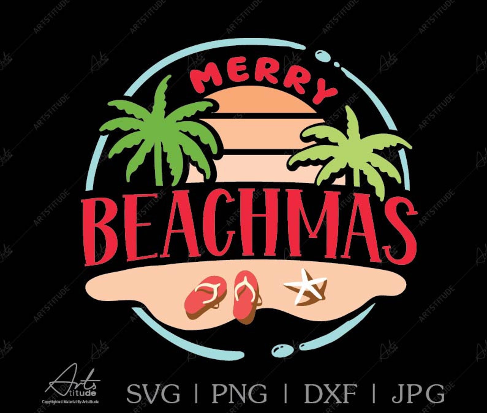 Merry Beachmas SVG, Christmas in July SVG, Beach Christmas Svg, Summer ...