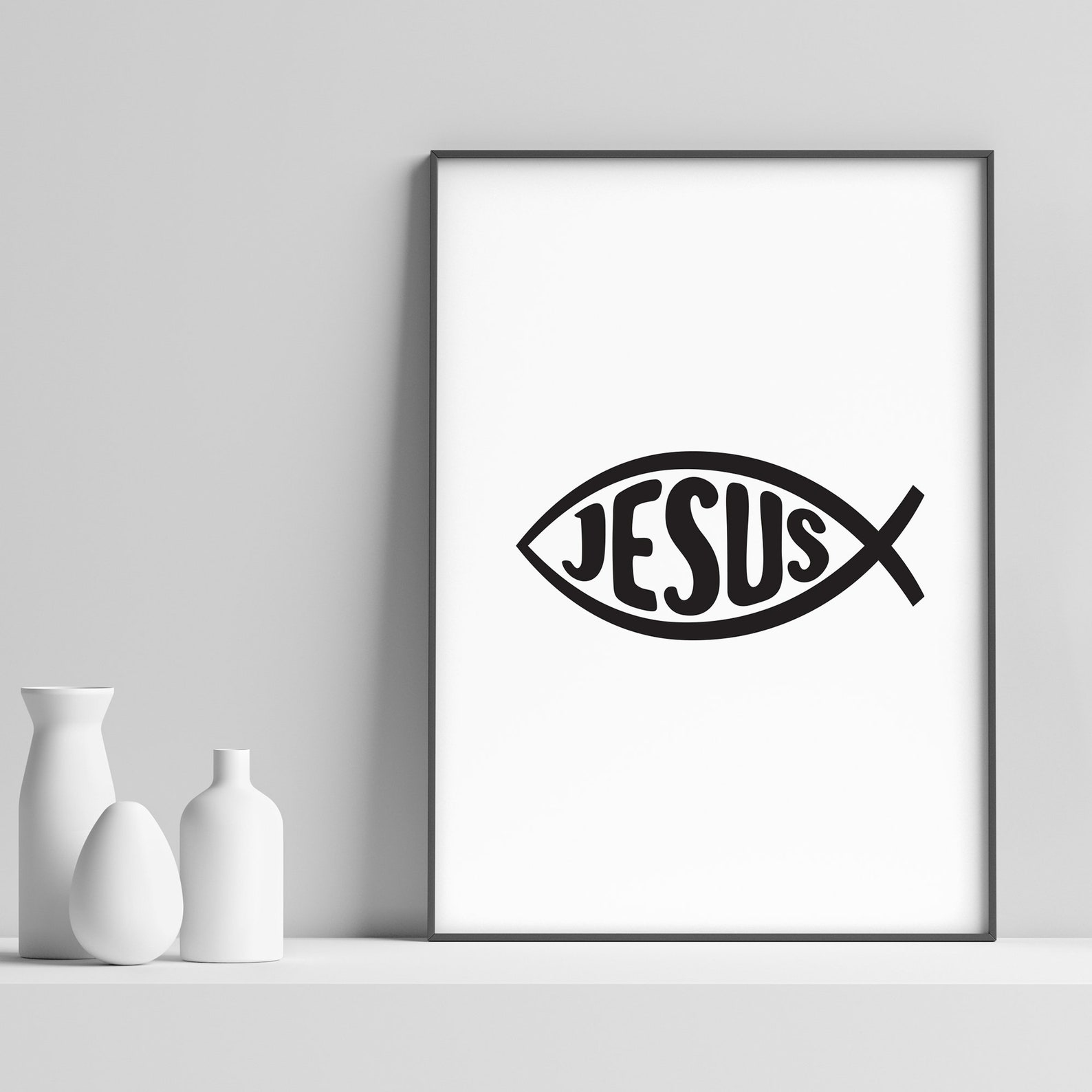 JESUS Fish Symbol Svg Png, Christian Svg, Faith Svg, Scripture, Bible ...