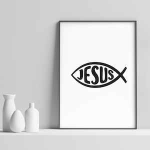 JESUS Fish Symbol Svg Png, Christian Svg, Faith Svg, Scripture, Bible ...
