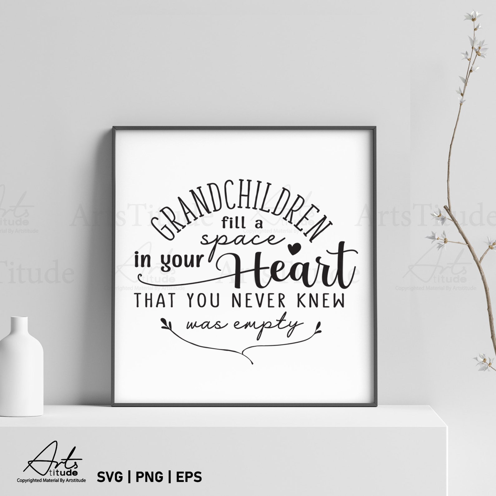 Grandchildren Fill a Space in Your Heart Svg, Grandkid Saying SVG ...