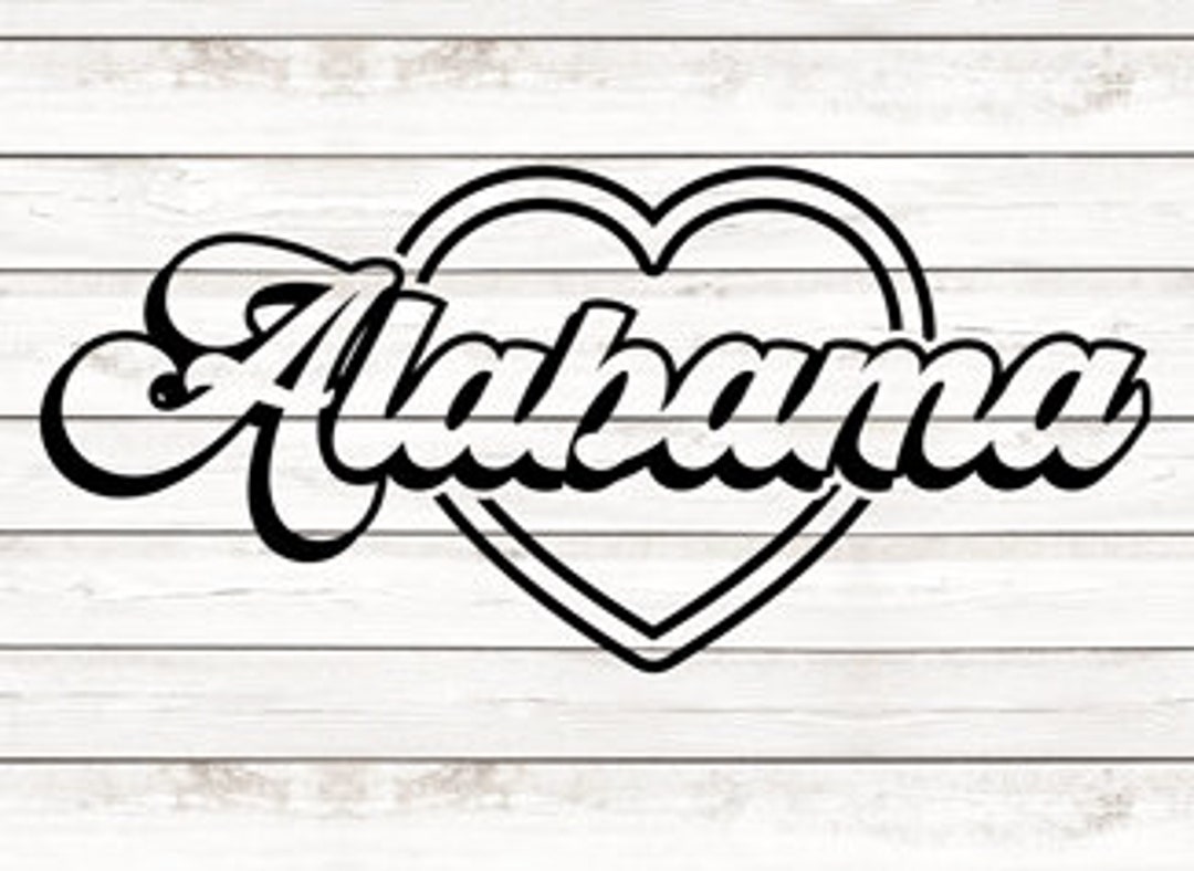 Alabama Heart Popular Trending Svg - Etsy