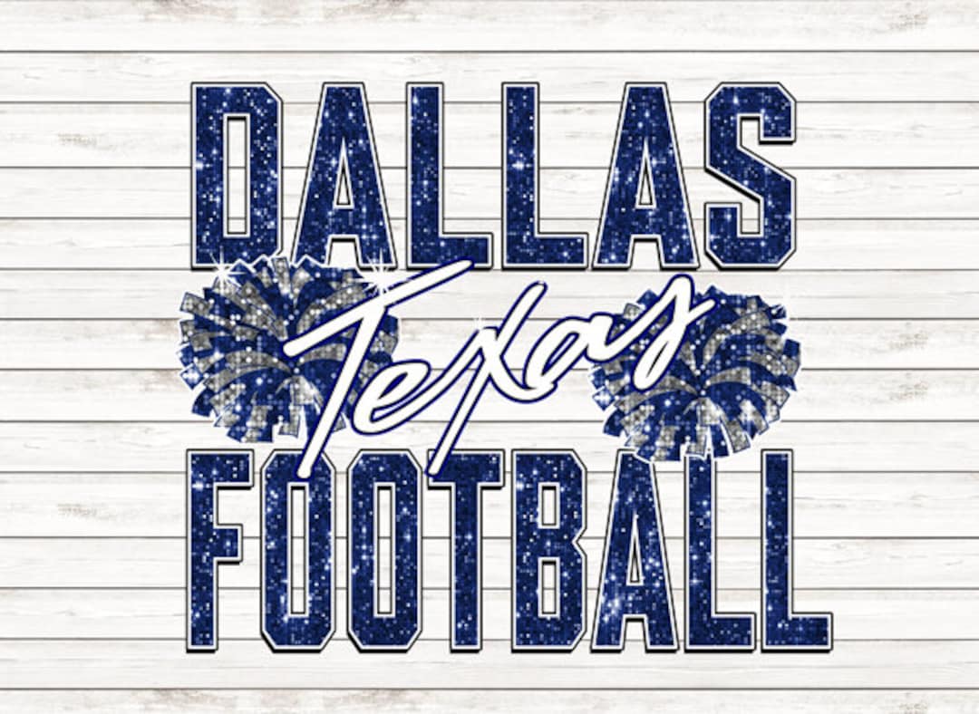Dallas Texas Football Faux Sequins Pompoms DTF Print Ready to Press - Etsy