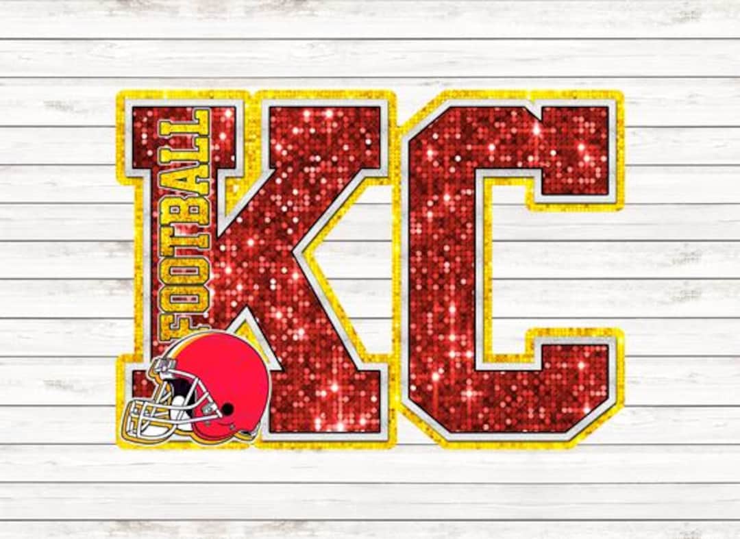 Kansas City Football Helmet Faux Glitter DTF Print Ready to Press - Etsy