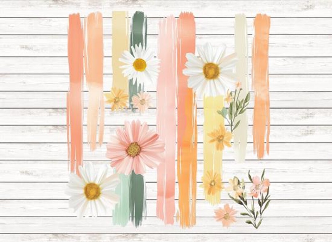 Spring Wildflowers Pastel DTF Print Ready to Press - Etsy