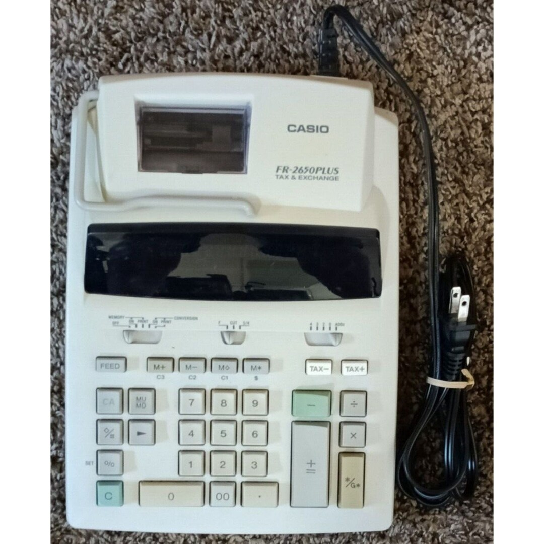 Casio FR-2650PLUS Tax & Exchange Desktop Printing Calculator Adding ...
