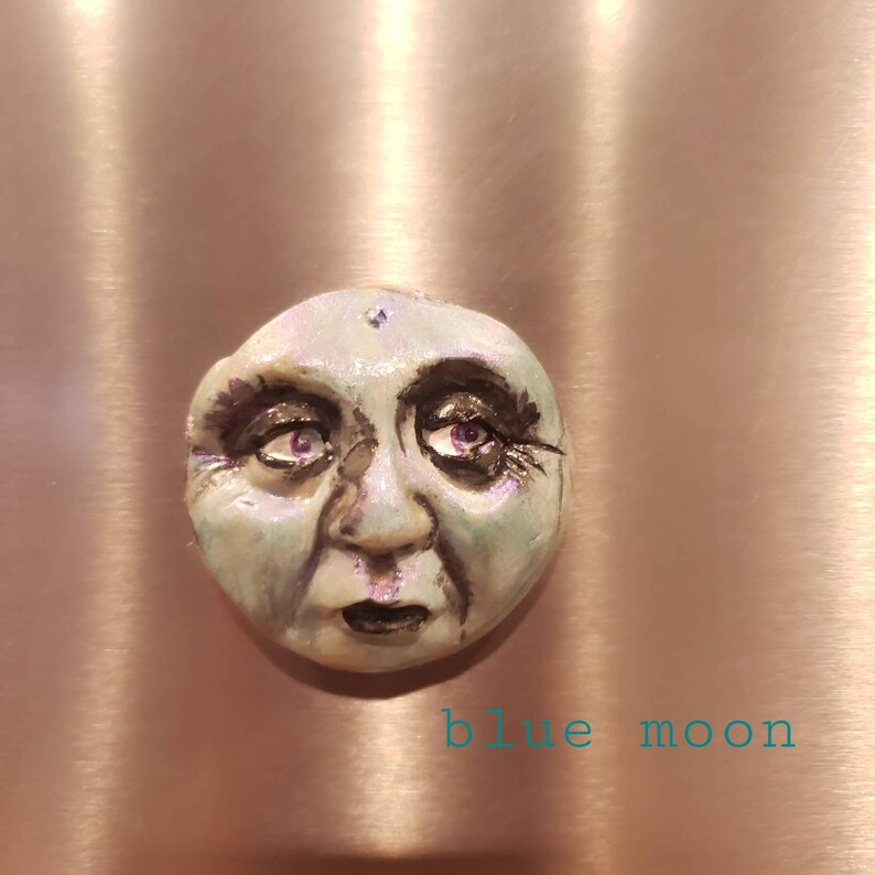 Moon Magnets Polymer Clay Moon Creepy Cute Art Witchy - Etsy