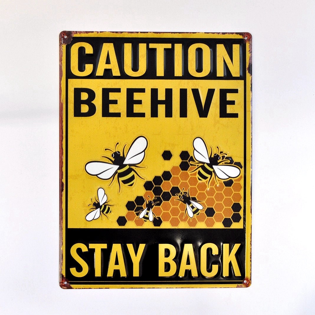 Custom caution Beehive 3D Metal Sign - Etsy