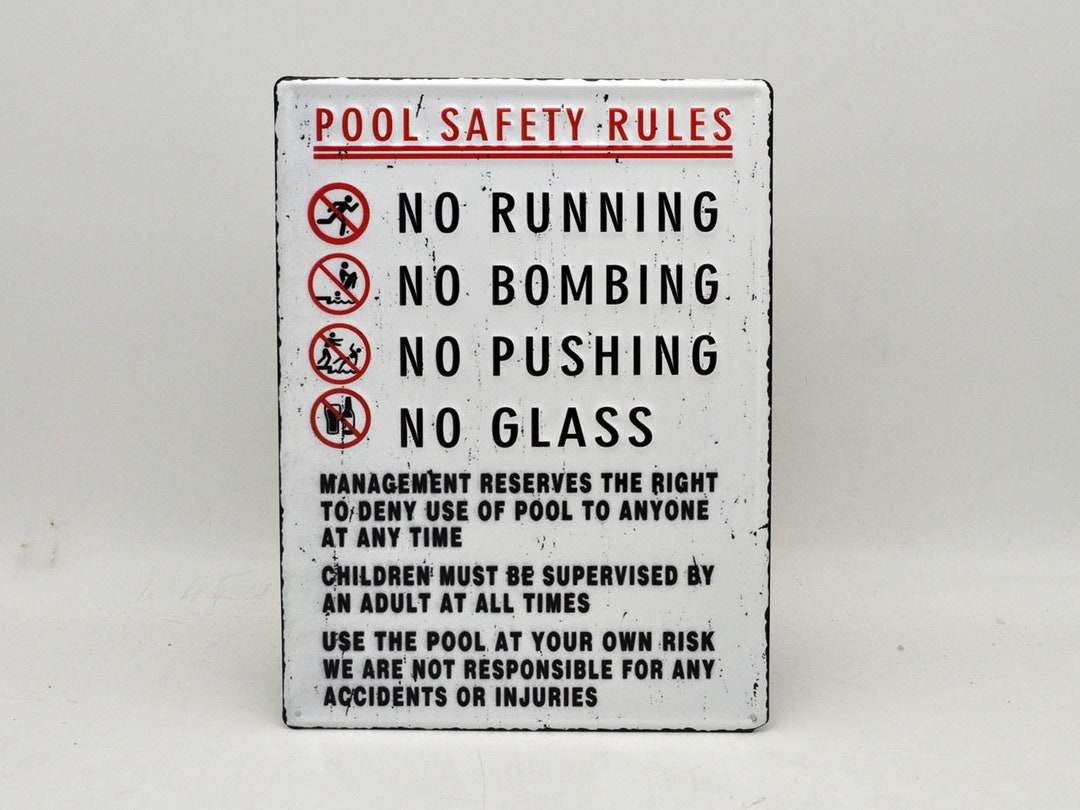 Custom pool Safety Rules Metal Sign - Etsy