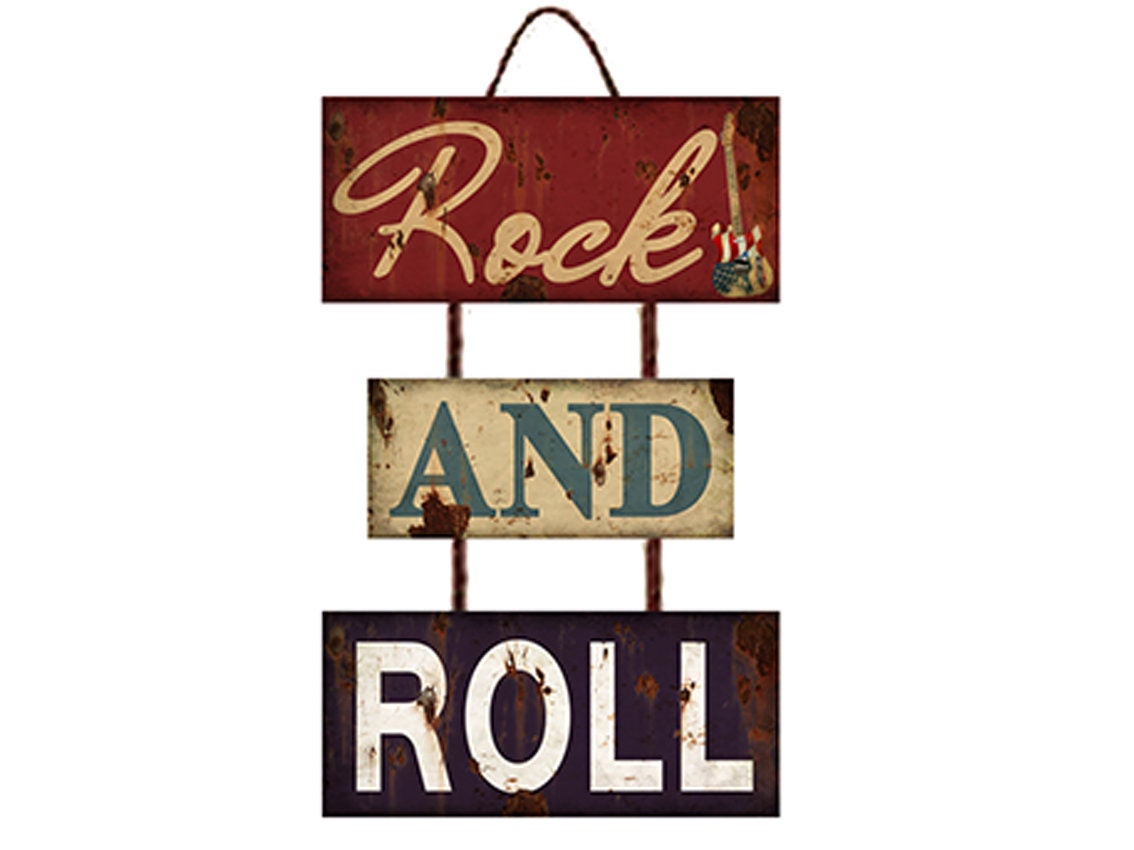Custom rock and Roll Vintage Wooden Sign - Etsy