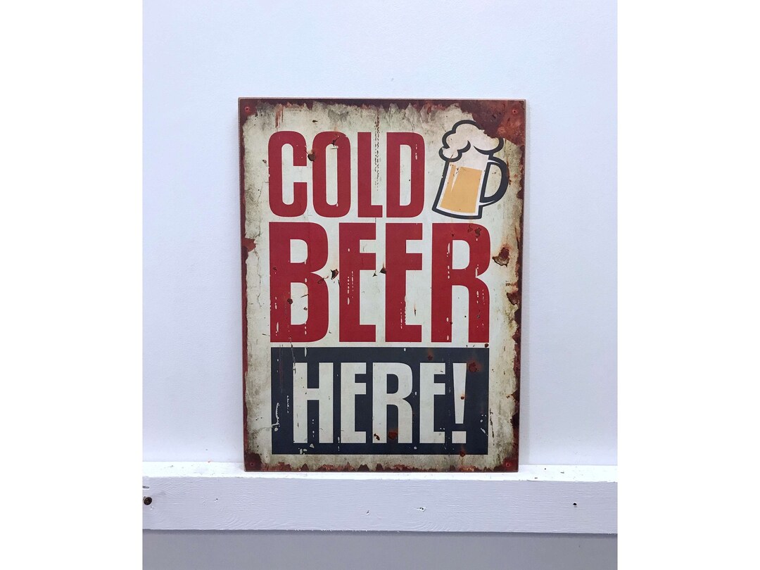 Custom cold Beer Here Wooden Sign - Etsy