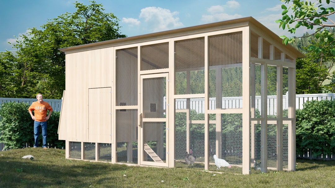 DIY Walk-in Chicken Coop Plans: 21x9 Run for 12 Chickens (PDF Download ...