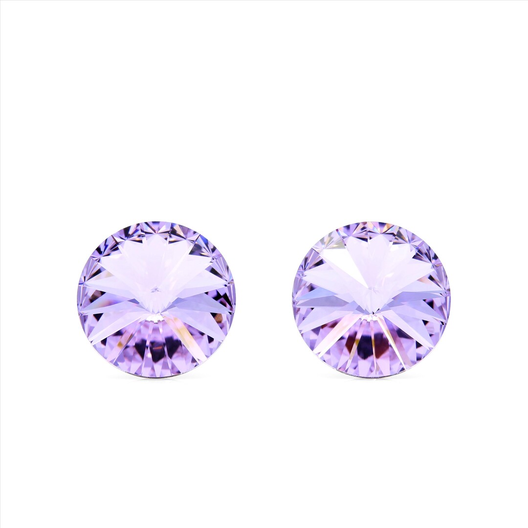 Purple Swarovski Crystal Studs | 10mm Studs | Crystal Dance Earrings ...