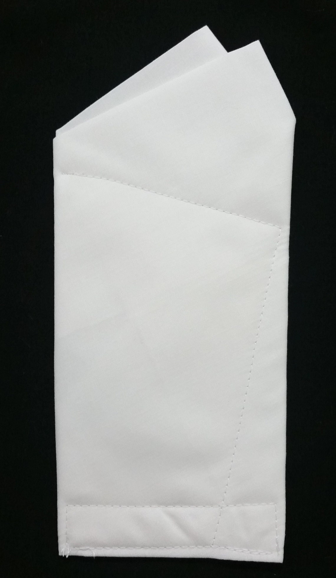 Pre-folded POCKET SQUARE White 2 Point Wing Style - Just Slip in Pocket ...