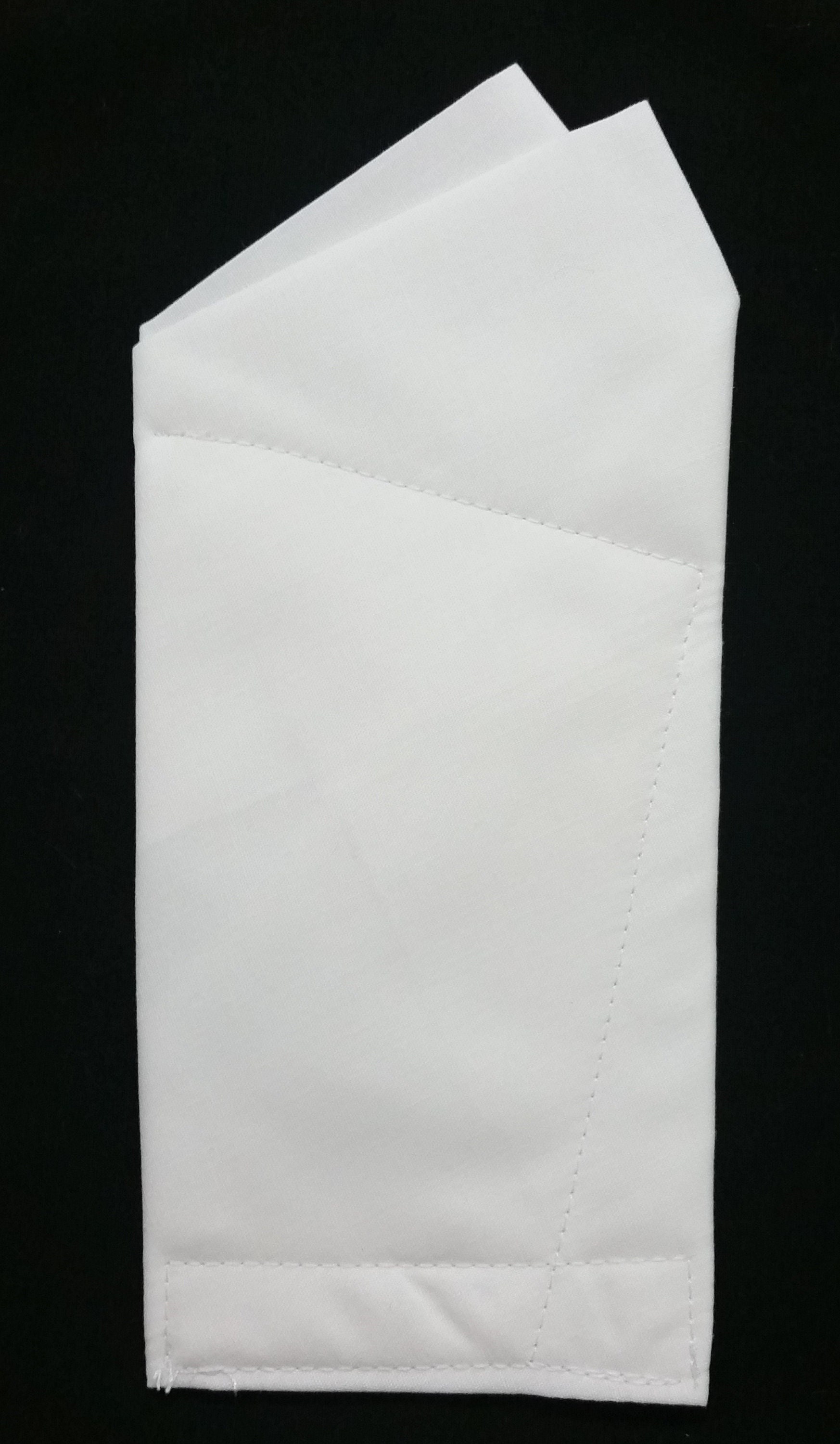 Pre-folded POCKET SQUARE White 2 Point Wing Style - Just Slip in Pocket ...