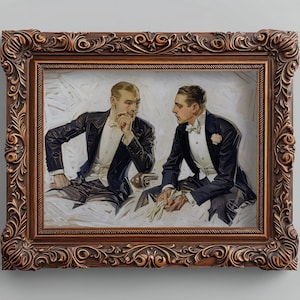1911 Print | Two Gentlemen in Formal Evening Attire | Digital Download ...